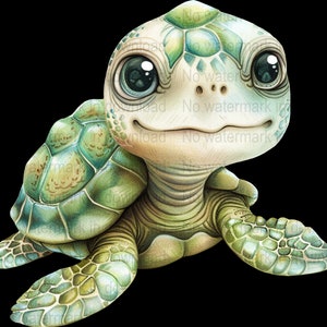 Baby Turtle Clipart, Digital Download, Watercolor Turtles, Printable ...