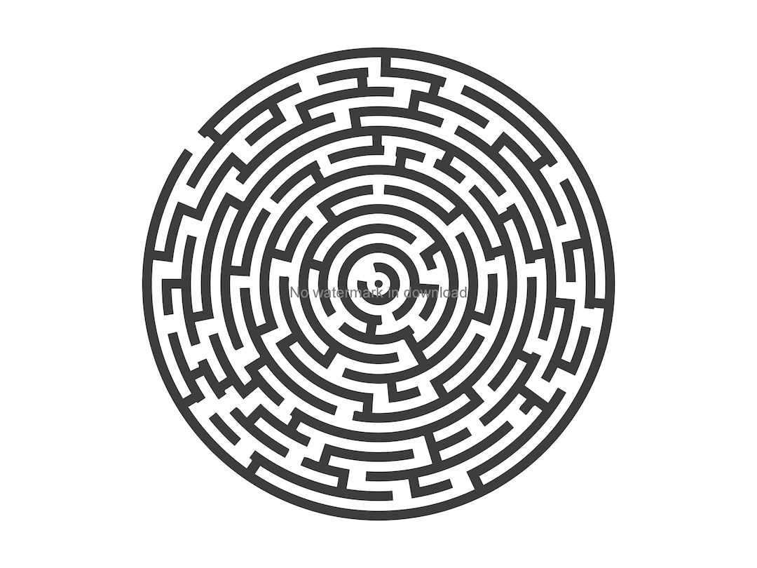 Maze Dxf Cut File, Maze Silhouette Svg, Maze Cut File, Maze Svg Cutting ...