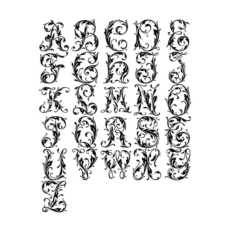 Scroll Monogram Svg Clip Art Scroll Monogram Cut Files - Etsy Hong Kong