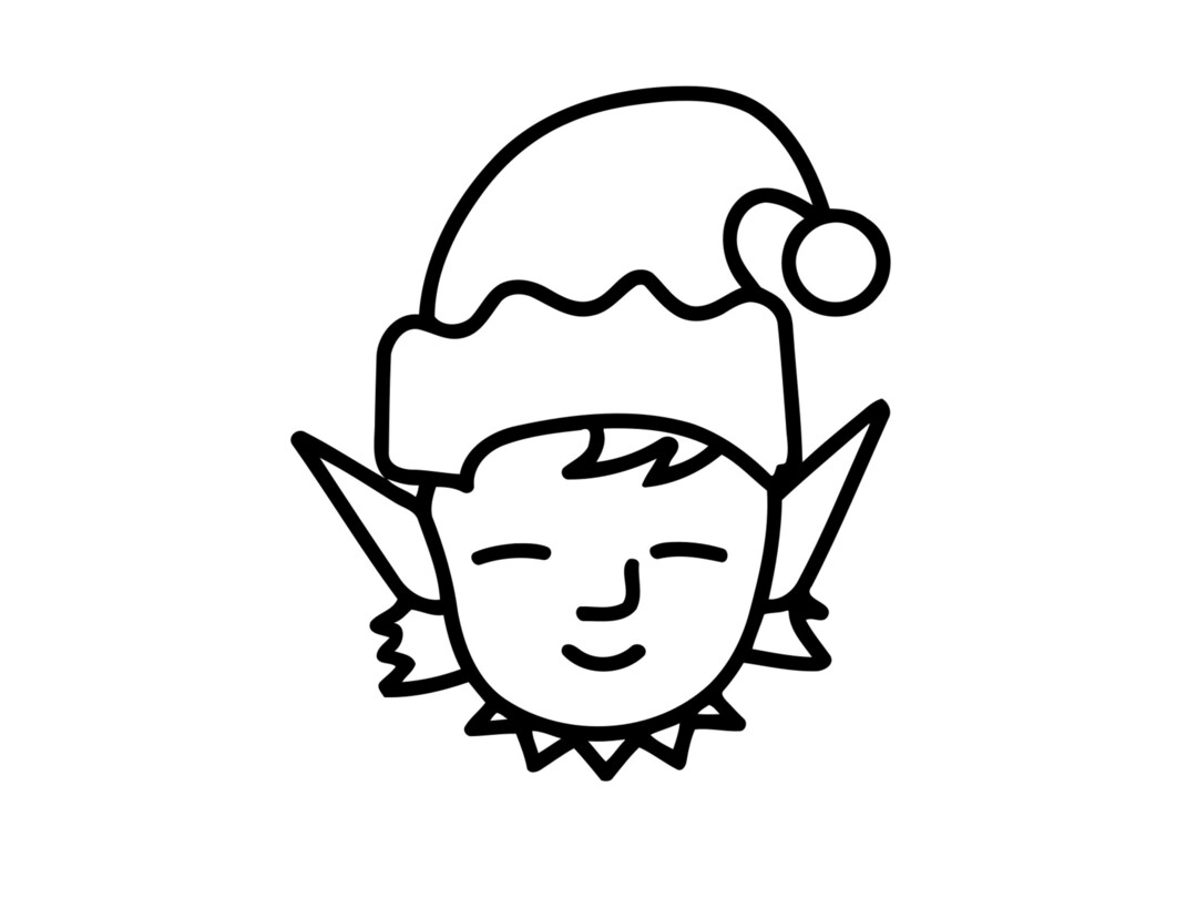 Elf Line Art Printable Download, Elf Line Art Instant Download, Elf ...