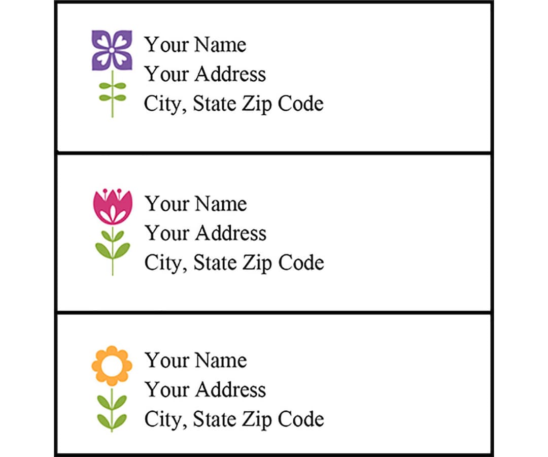 Return Address Label DIY Template Customizable Editable Printable PDF ...