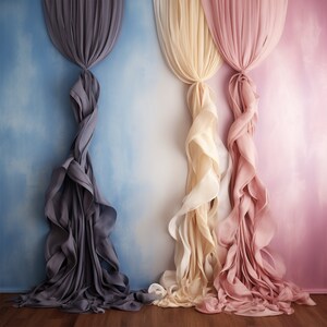 Digital Photography Backdrop Curtains and Ribbons Set, Photography ...