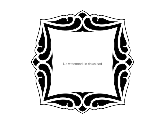 Decorative Frame Svg Clipart Decorative Frame Engrave Svg | Etsy
