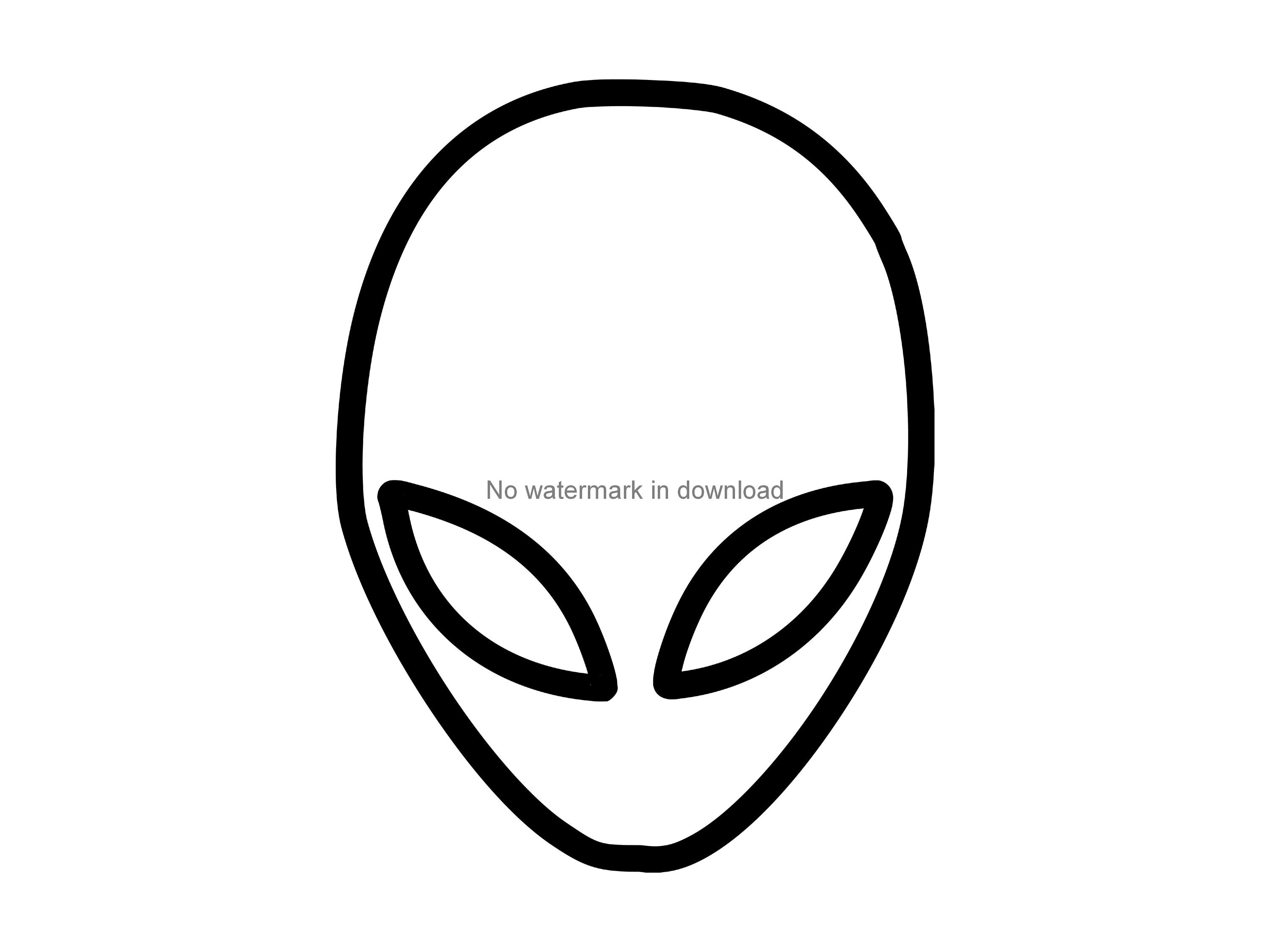 Alien Head Svg Clipart Alien Head Svg Dxf Png Eps Alien Head - Etsy ...