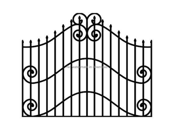 Gate Svg Clip Art Fence Digital Cut File Gate Dxf Gate - Etsy
