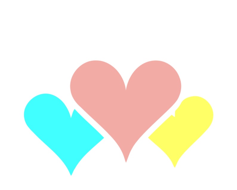 3 Hearts Svg Clipart Hearts Printable Pdf Clip Art Hearts - Etsy