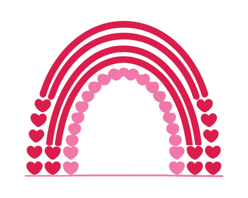 Valentine Hearts Rainbow Arches Image File Valentines Day - Etsy