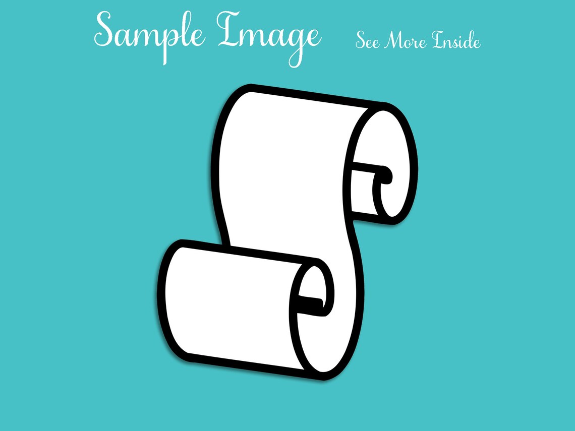 Scroll Outline Clipart Scroll Outline Dxf Scroll Svg File Etsy