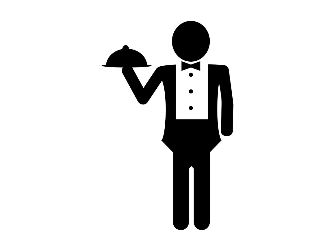 Waiter Svg Food Service Waiter Restaurant Server - Etsy