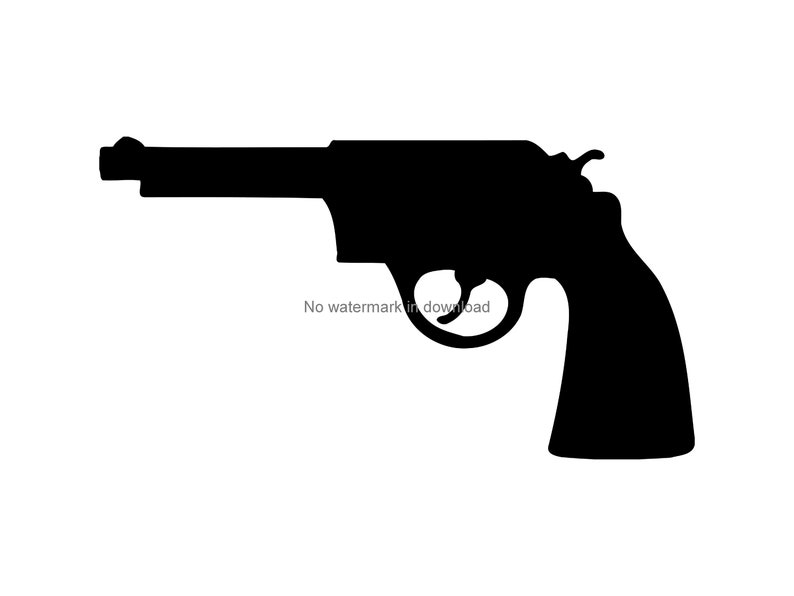 Revolver Image Svg Weapon Clipart Svg Gun Silhouette Cut - Etsy