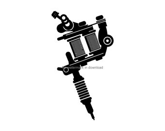 Tattoo Gun Svg Tattoo Machine Clipart Png Dxf for Logo Eps - Etsy