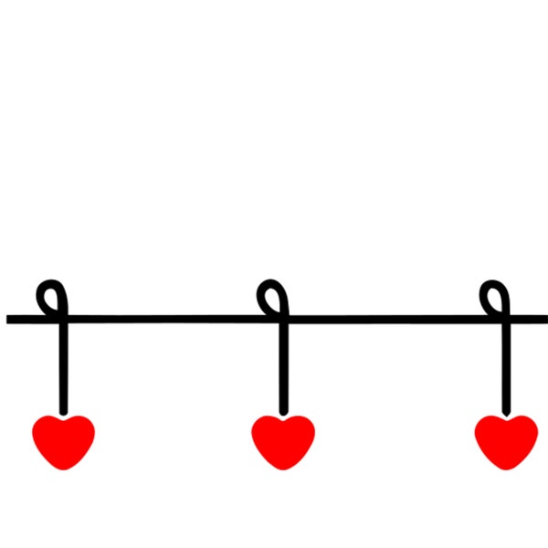 Hanging Hearts Clip Art - Etsy