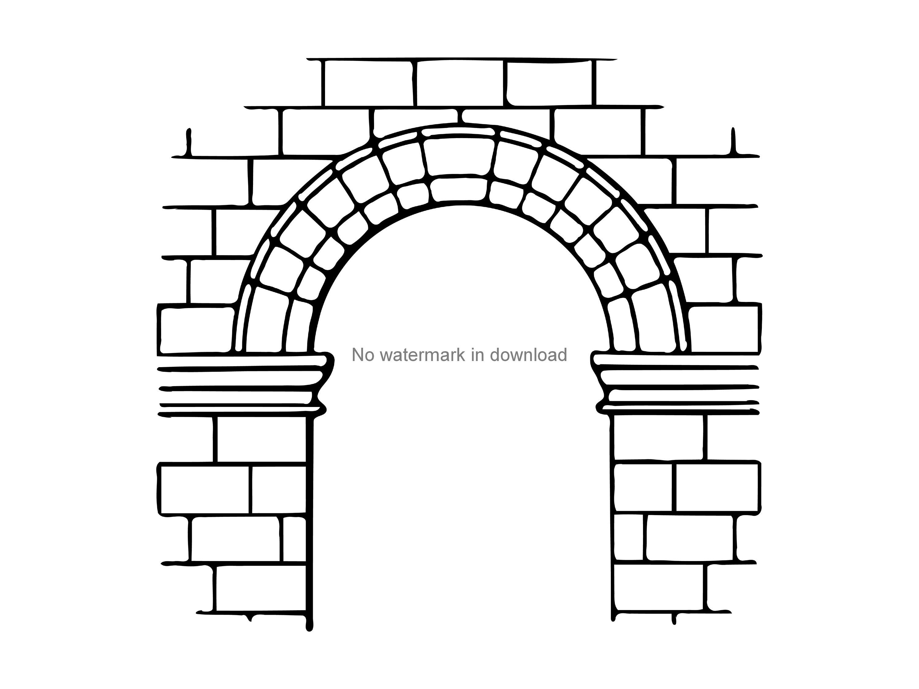 Brick Arch Clipart Brick Entry Dxf Clipart Brick Wall Png | Etsy