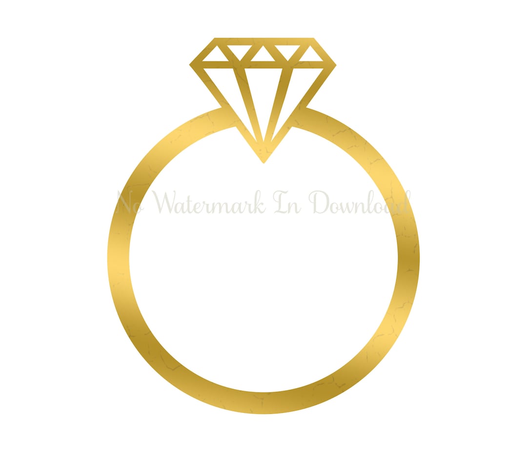 Ring Label Clip Art, Ring Faux Foil Image, Ring Gold Printable, Ring ...