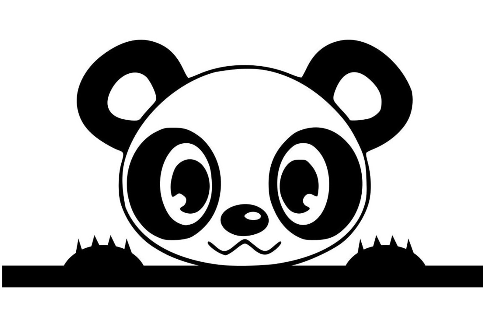 Peeking Panda Svg Peeking Panda Bear Silhouette Cutting File Clipart ...