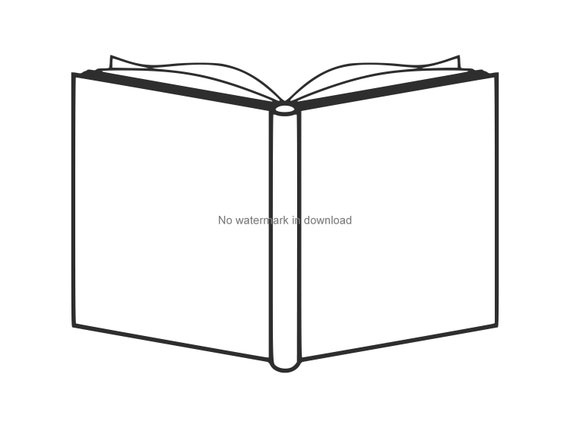 Open Book Outline Clipart