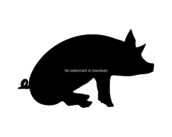 Pig Sitting Svg - Etsy
