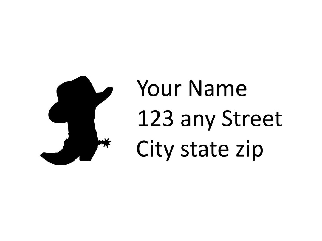 Cowboy Boot Return Address Label Template (MS Word Download) - Etsy