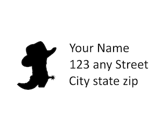 Cowboy Return Address Labels - Etsy