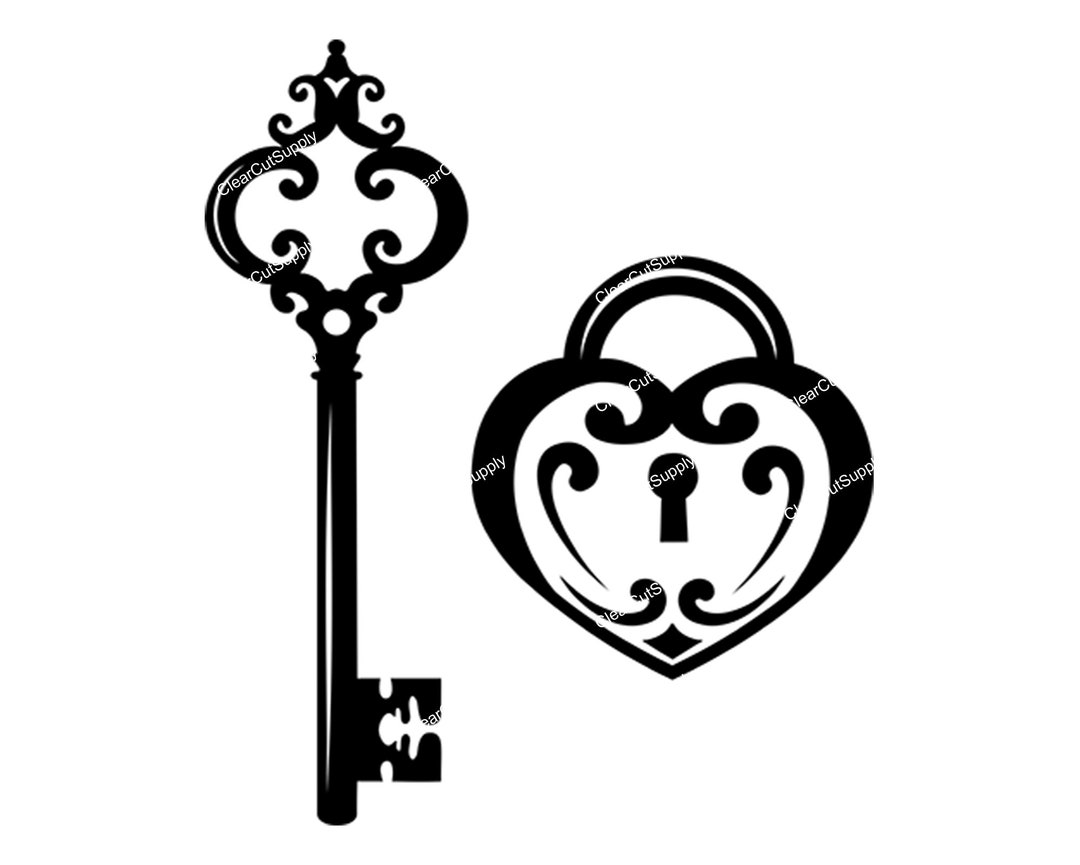 Fancy Lock and Key SVG: Digital Cut File (digital Download) - Etsy