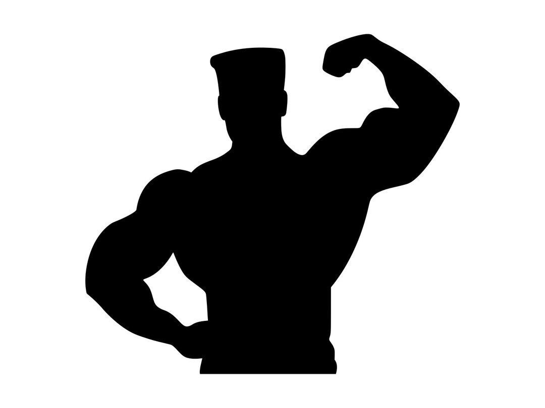 Muscle Man Svg Bodybuilder Clipart Gym Wall Art Body Builder Svg Weight ...