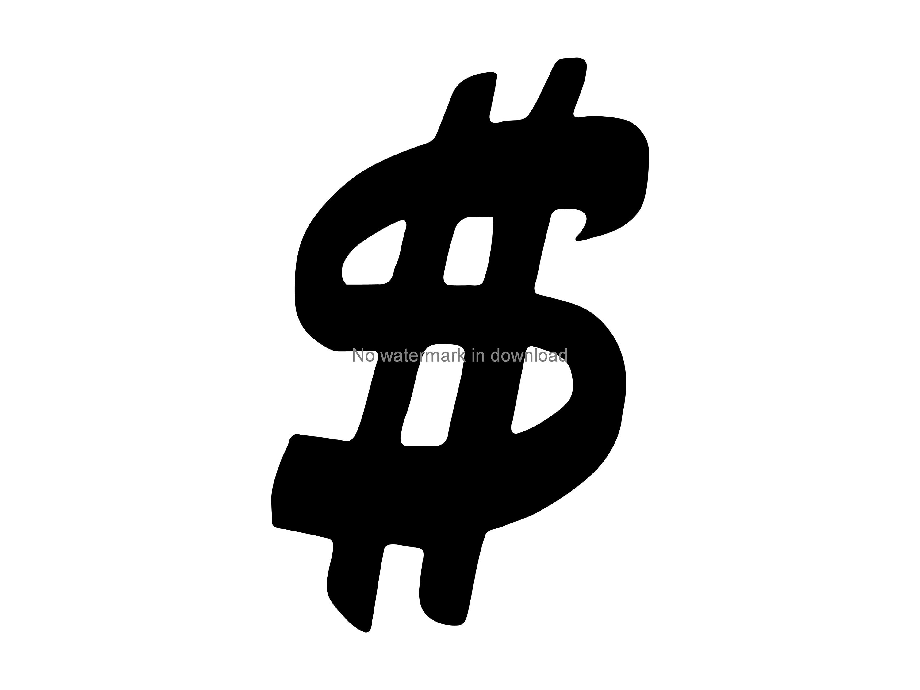 Black Dollar Sign Clipart