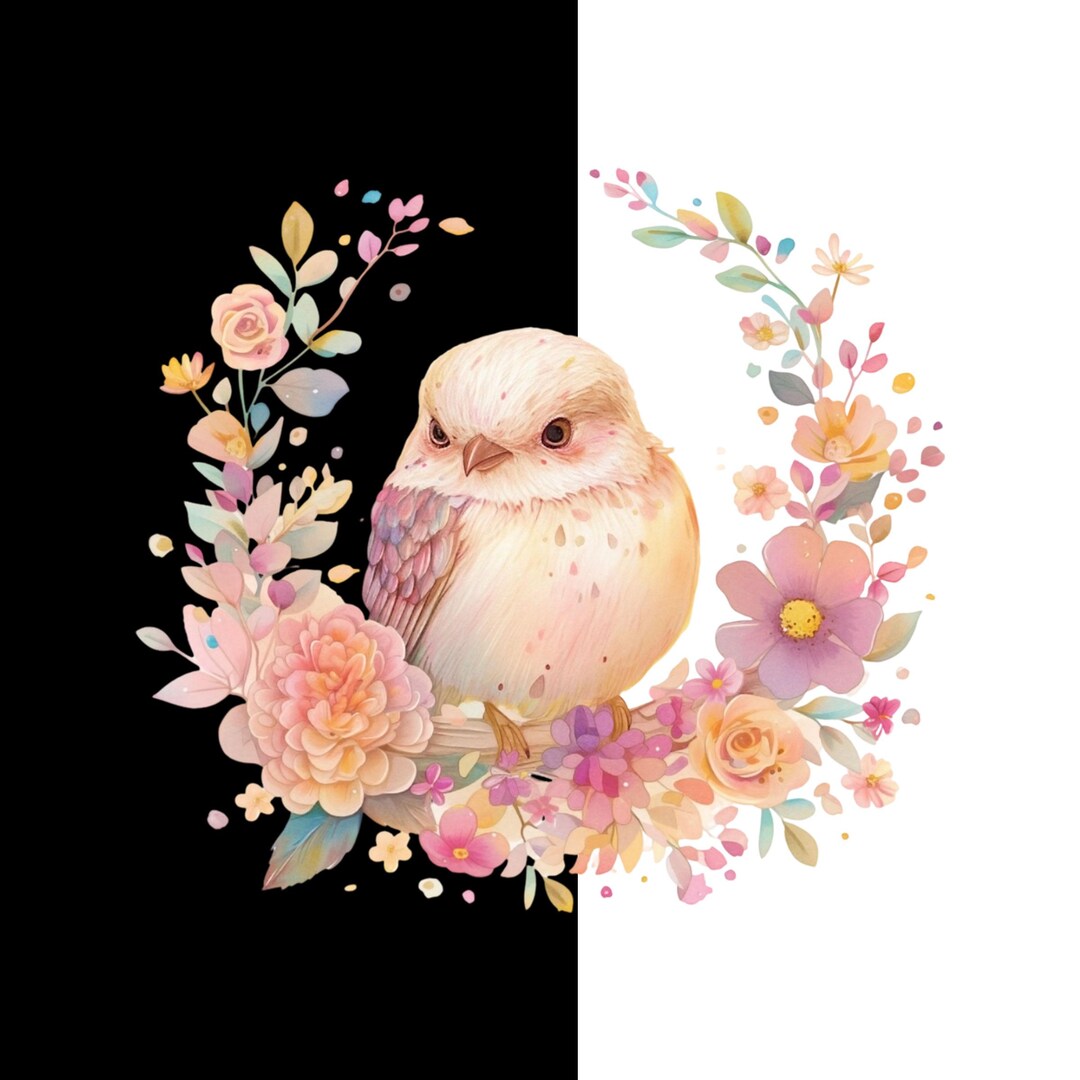 Flower Adorned Birds - PNG Files for Sublimation & T-shirt Designs! - Etsy