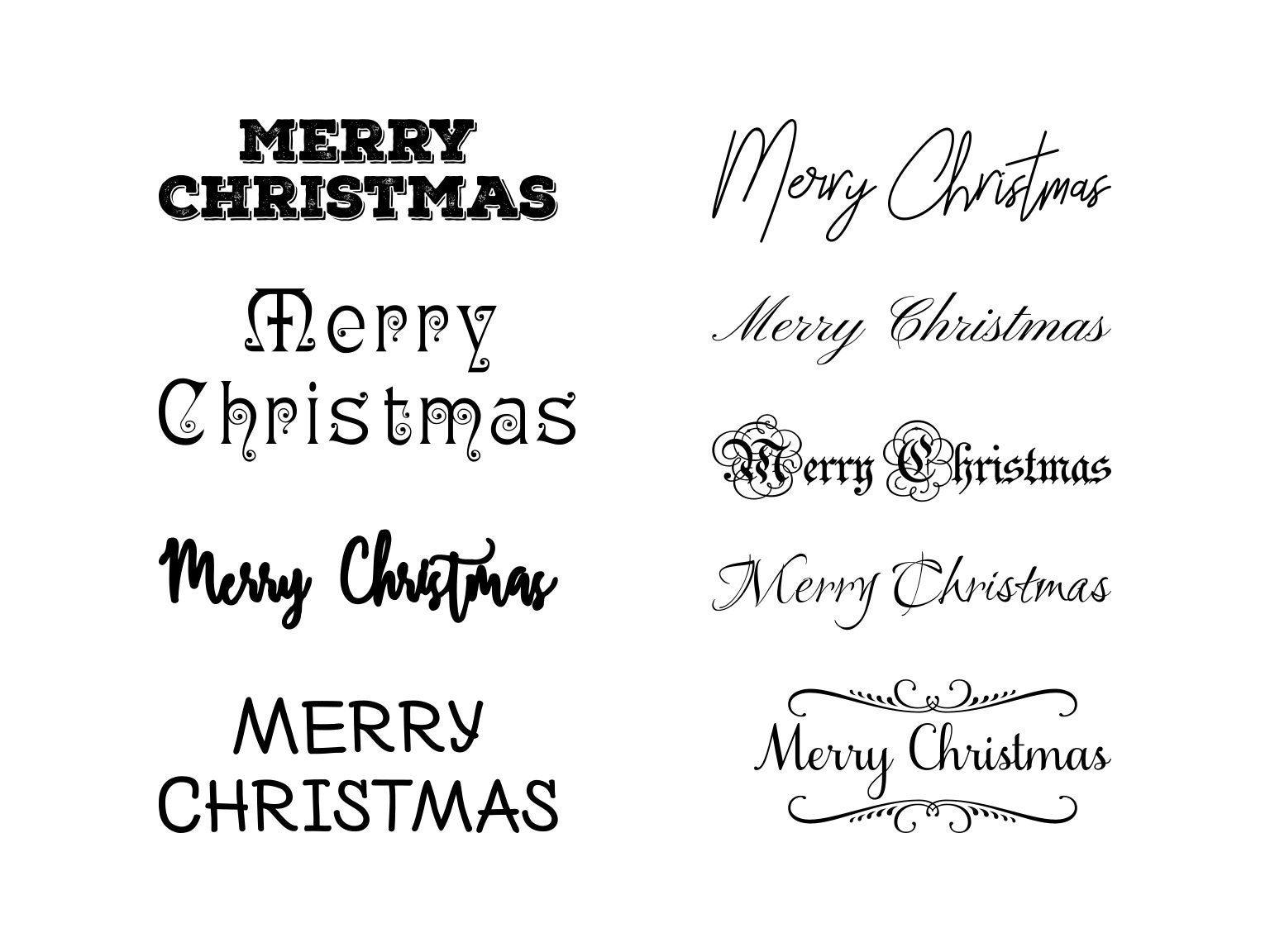 Holiday Words Svg Merry Christmas Phrase Merry Christmas | Etsy