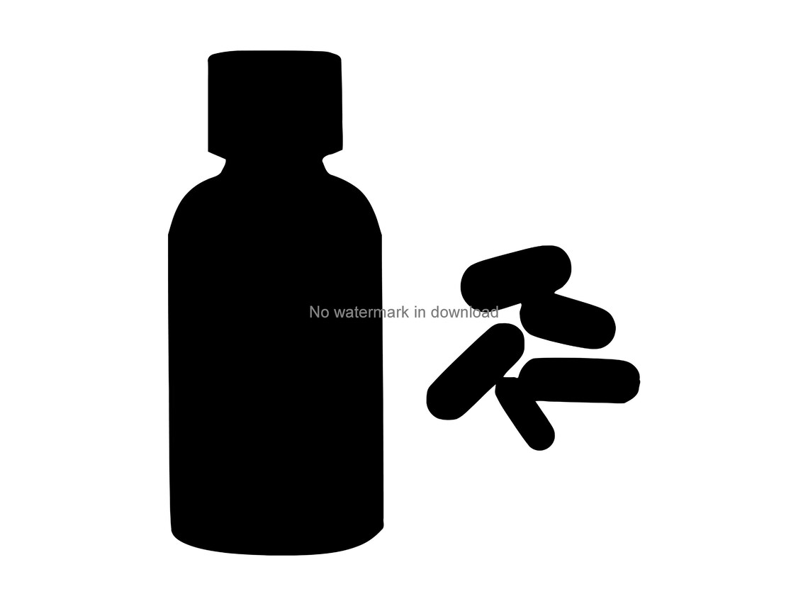 Medicine Bottle SVG: Medication Clipart, Cutting File (digital Download ...