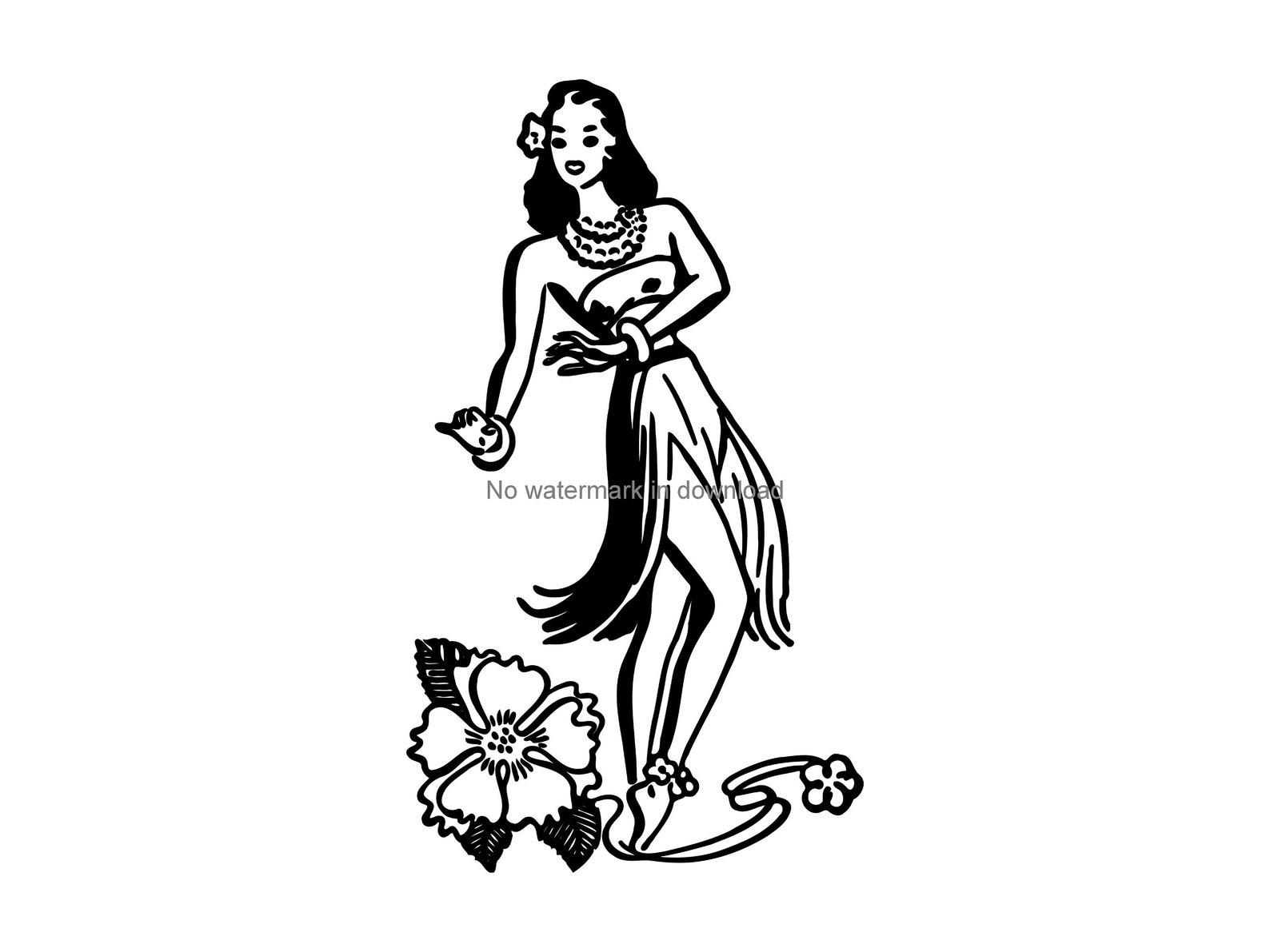 Hula Svg Download Hula Dancer Svg Hula Girl Png Hawaii Clip | Etsy