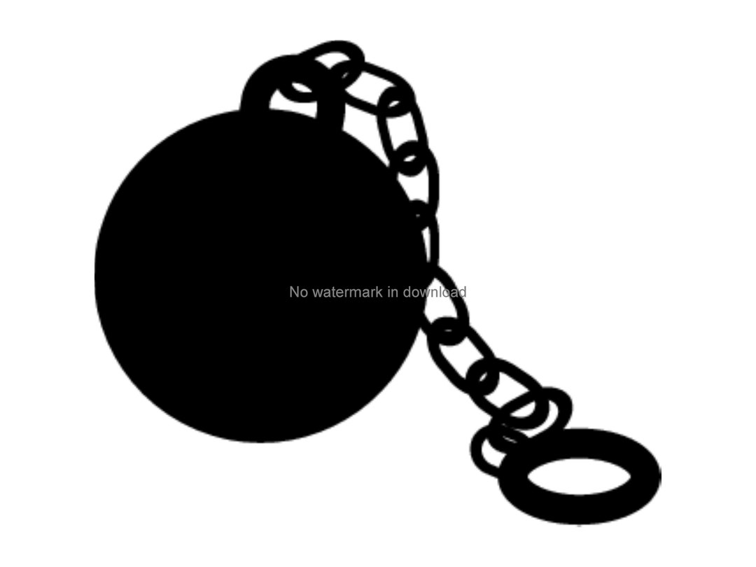 Ball and Chain Svg, Ball and Chain Silhouette Files, Ball and Chain ...