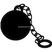 Ball and Chain Svg, Ball and Chain Silhouette Files, Ball and Chain ...