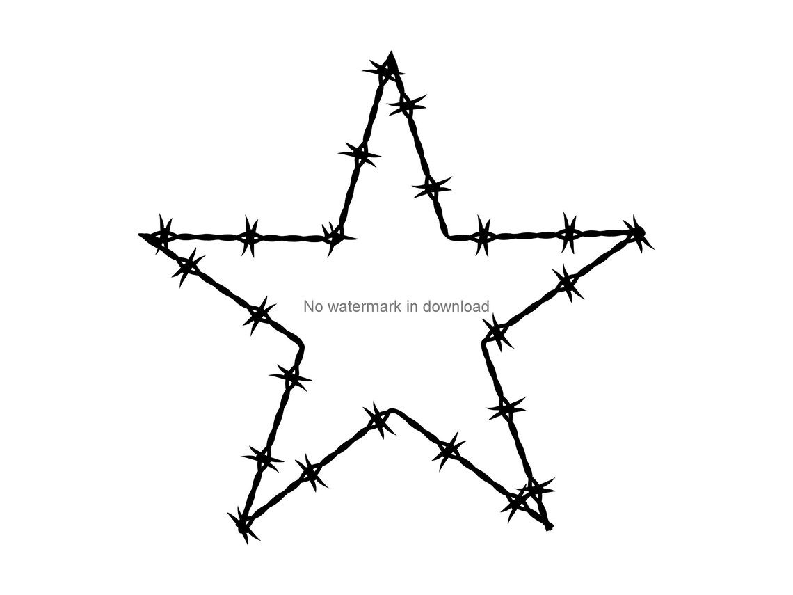 Barbed Wire Star Png Barbed Wire Star Vector Barbed Wire - Etsy