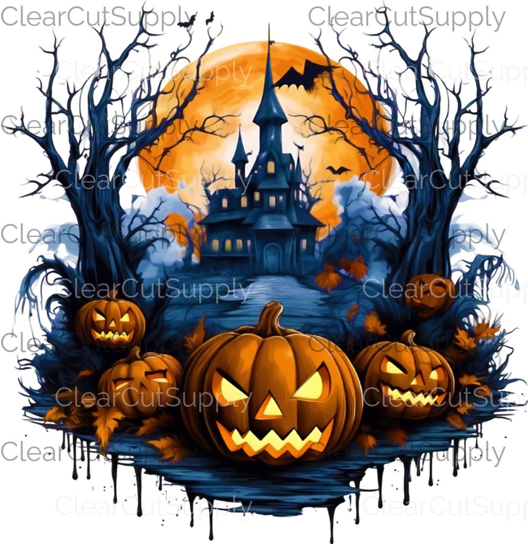 Halloween Clipart Bundle: Spooky Castles & Haunted Houses (digital ...