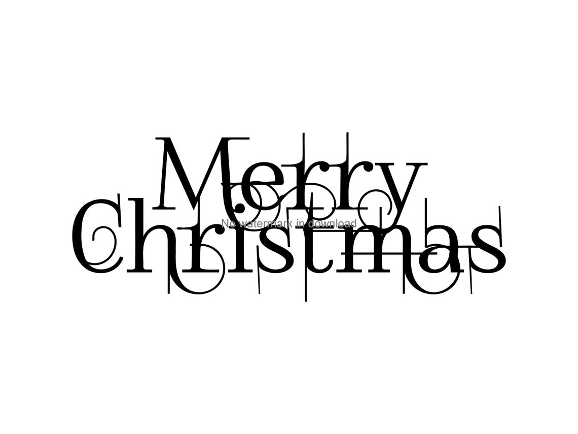 Merry Christmas Text SVG Bundle: Card Design (digital Download) - Etsy