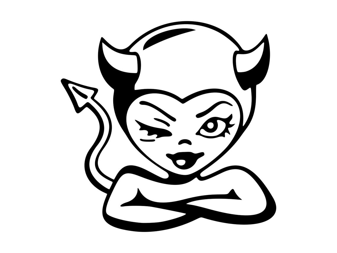 Devil Girl Svg File For Silhouette Devil Girl Svg Cut Files | Etsy