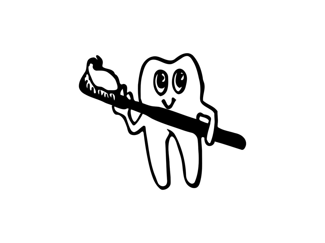 Toothbrush Svg Dental Cartoon Svg Tooth Brush Silhouette Cutting File ...