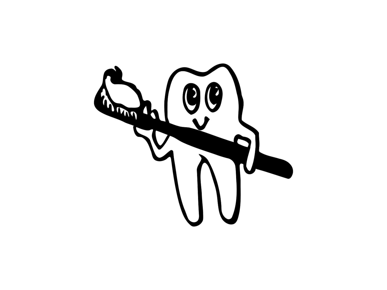 Toothbrush Svg Dental Cartoon Svg Tooth Brush Silhouette Cutting File ...