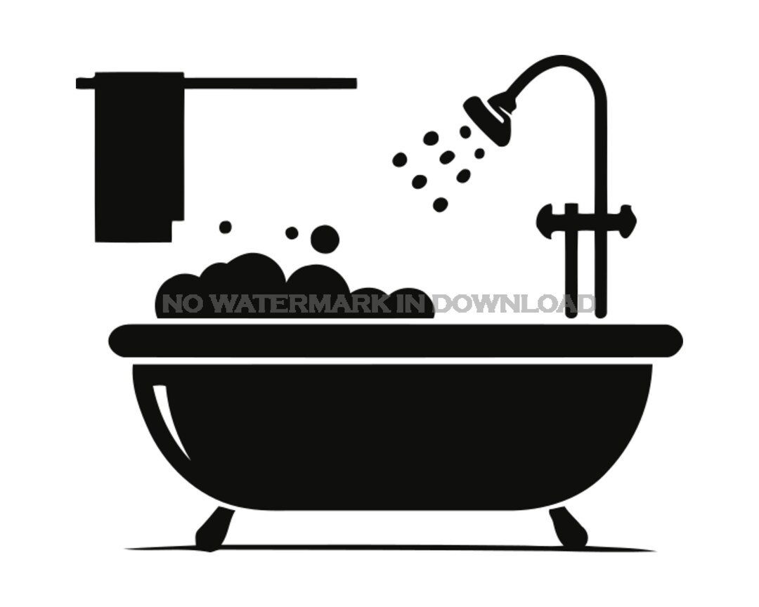 Vintage Clawfoot Tub Clipart For Bathroom Decor Commercial Use Etsy