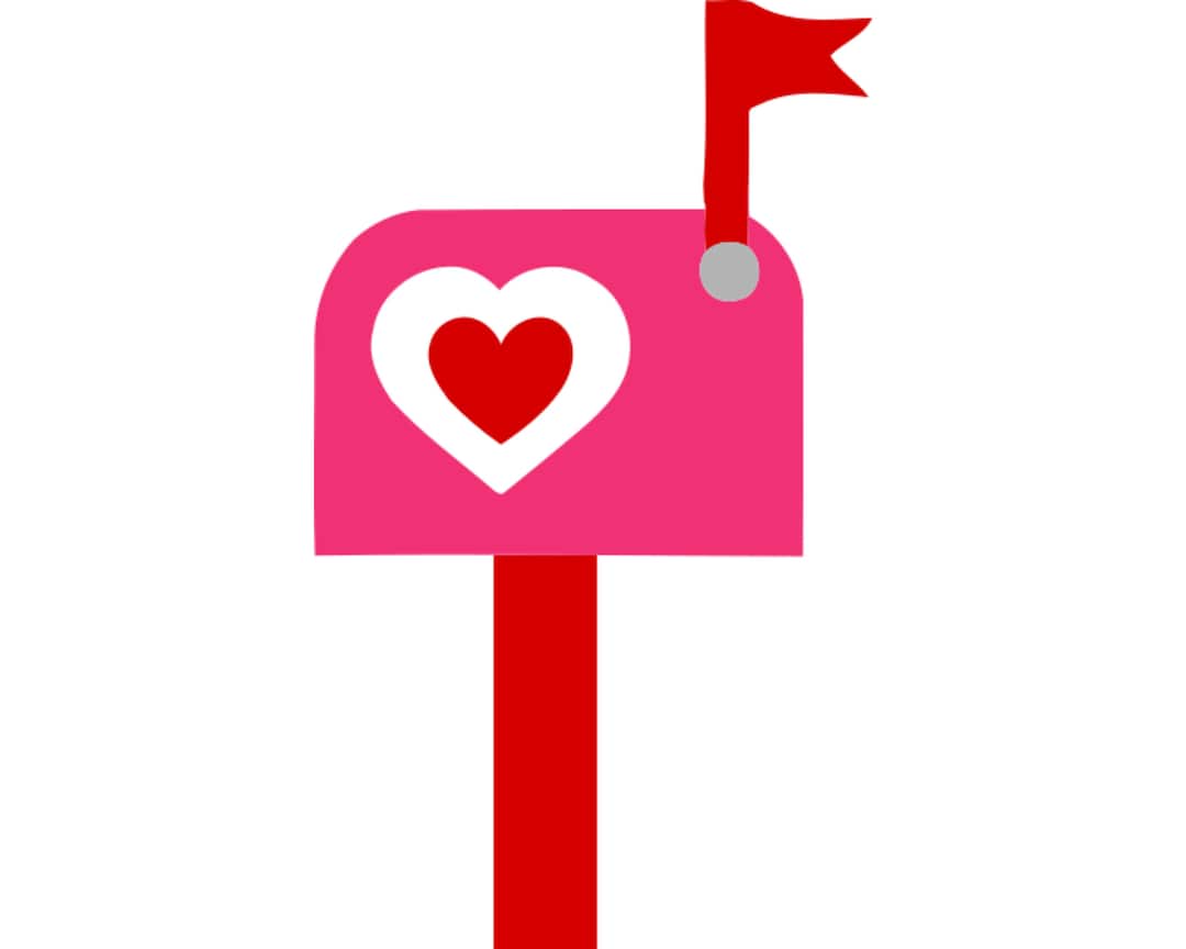 Mailbox Valentine Svg Cut File Cutting Image Mail With the Flag up ...