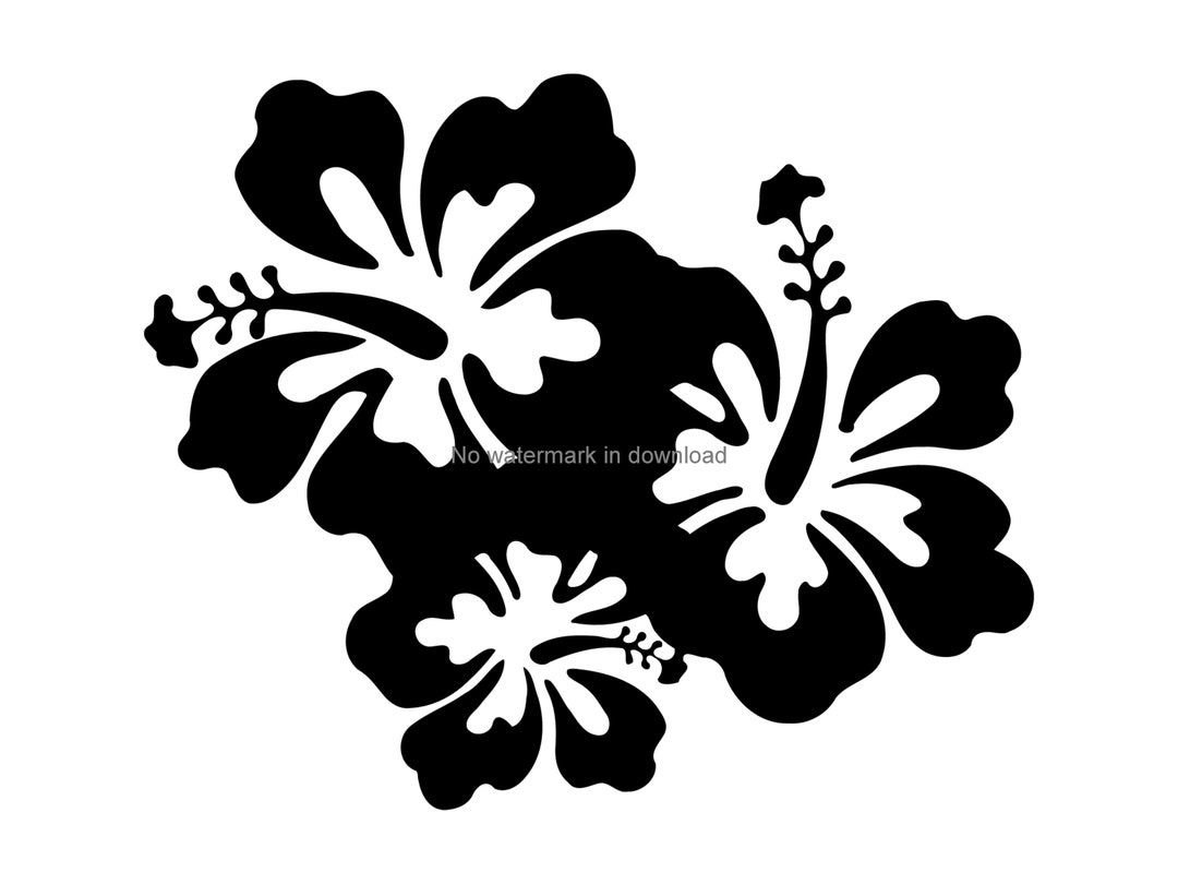 Hibiscus Engrave Svg Hibiscus Laser Svg Hibiscus Svg Cutting File