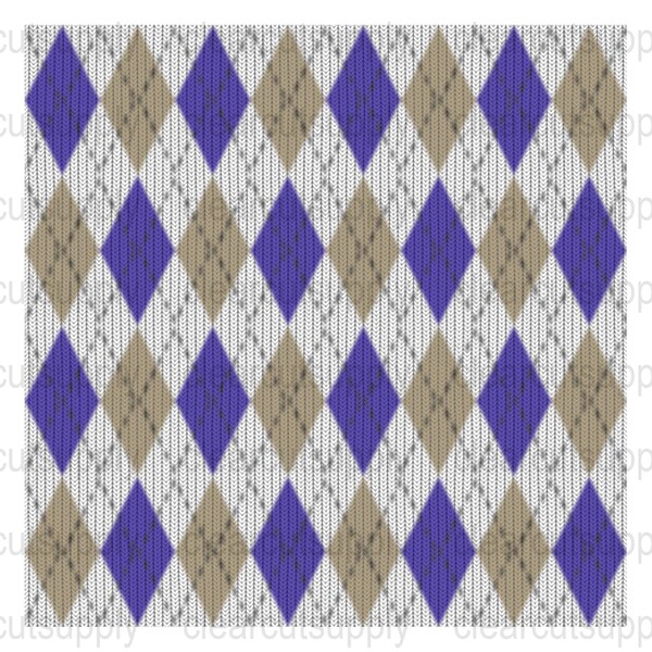 Blue Argyle Fabric - Etsy