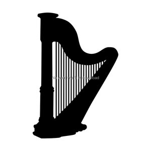 Harp Svg Cutting File, Harp Svg Clipart Image, Harp Dxf Clipart, Harp ...