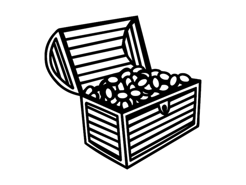 Treasure Chest Svg Pirates Treasure Svg Silhouette Cutting | Etsy