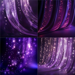 Enchanting Purple Sparkling Lights Bokeh Digital Backdrops for ...