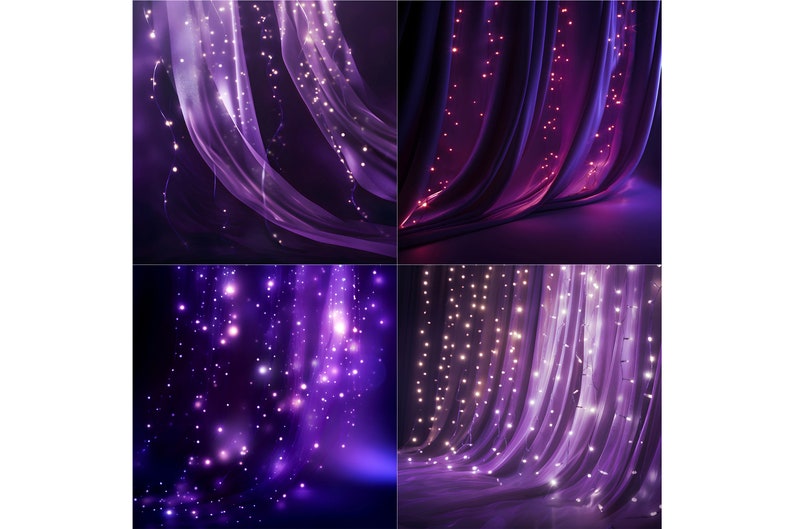 Enchanting Purple Sparkling Lights Bokeh Digital Backdrops for - Etsy