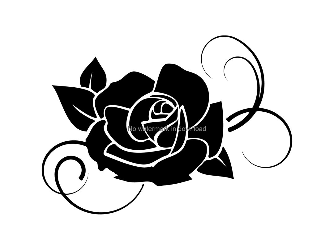 Rose Laser Svg, Rose Cutting Cut Files, Rose Clipart Image, Rose ...