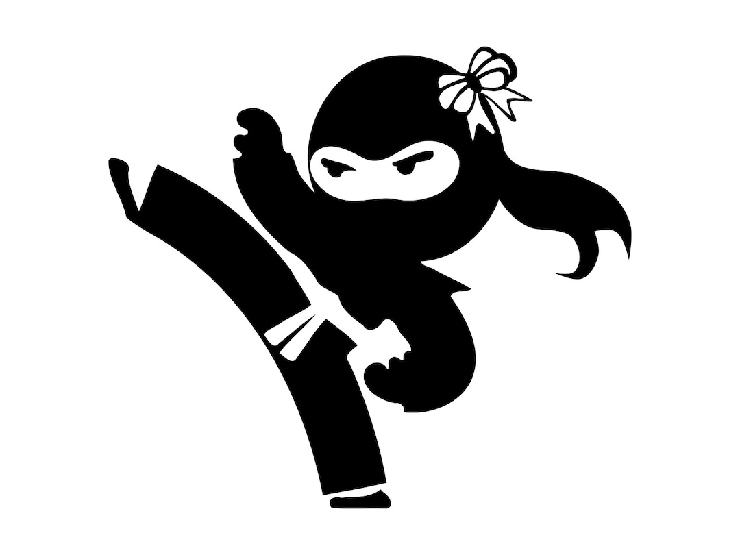 Ninja Girl Svg 2 Ninja Svg Girls Room Silhouette Girl Ninja Svg Cartoon ...