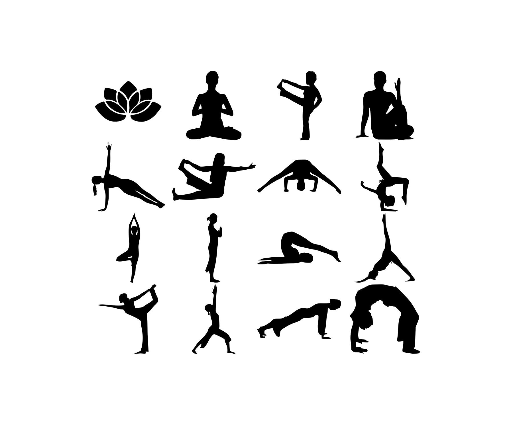 Yoga Pose SVG DXF PNG Silhouette Cutting File Yoga Clipart - Etsy Finland