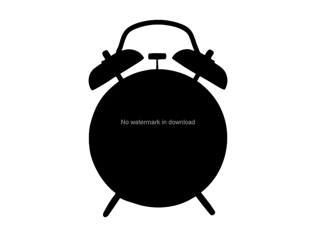 Alarm Clock Svg Cutting File, Alarm Vector, Alarm Svg Silhouette Files ...